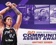 BRITTNEY GRINER RECEIVES SEASONLONG WNBA CARES COMMUNITY ASSIST AWARD
