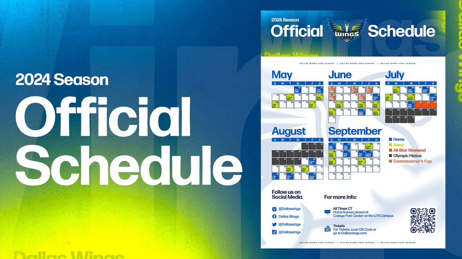 Dallas Wings Release 2024 Regular Season Schedule