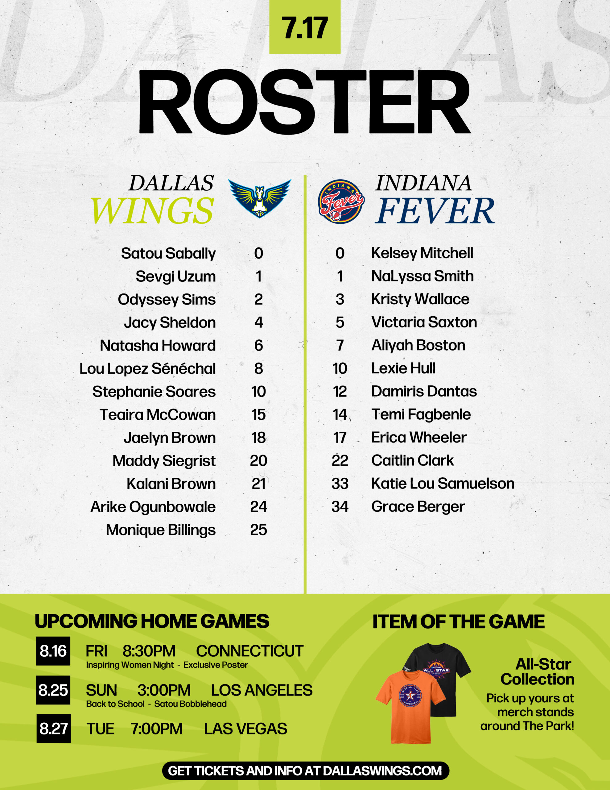Game Roster