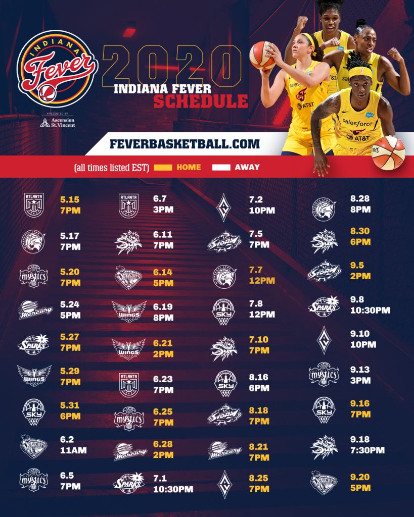 Indiana Fever Announce Schedule for 2020 Regular Season