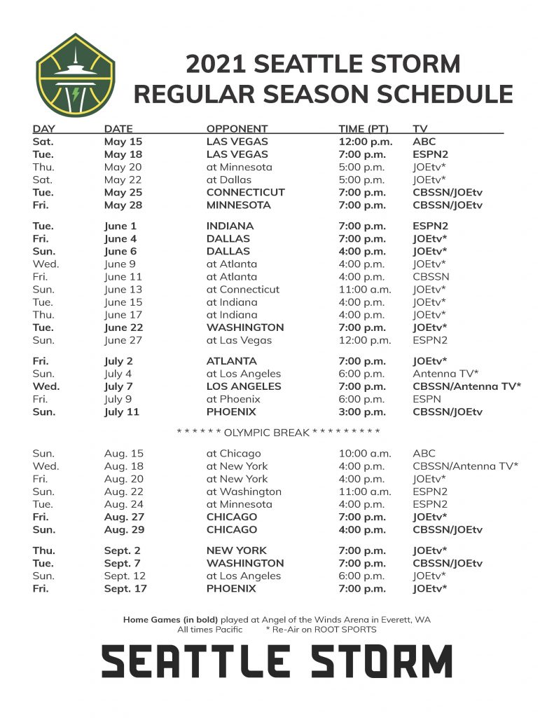 STORM ANNOUNCE 2021 BROADCAST SCHEDULE