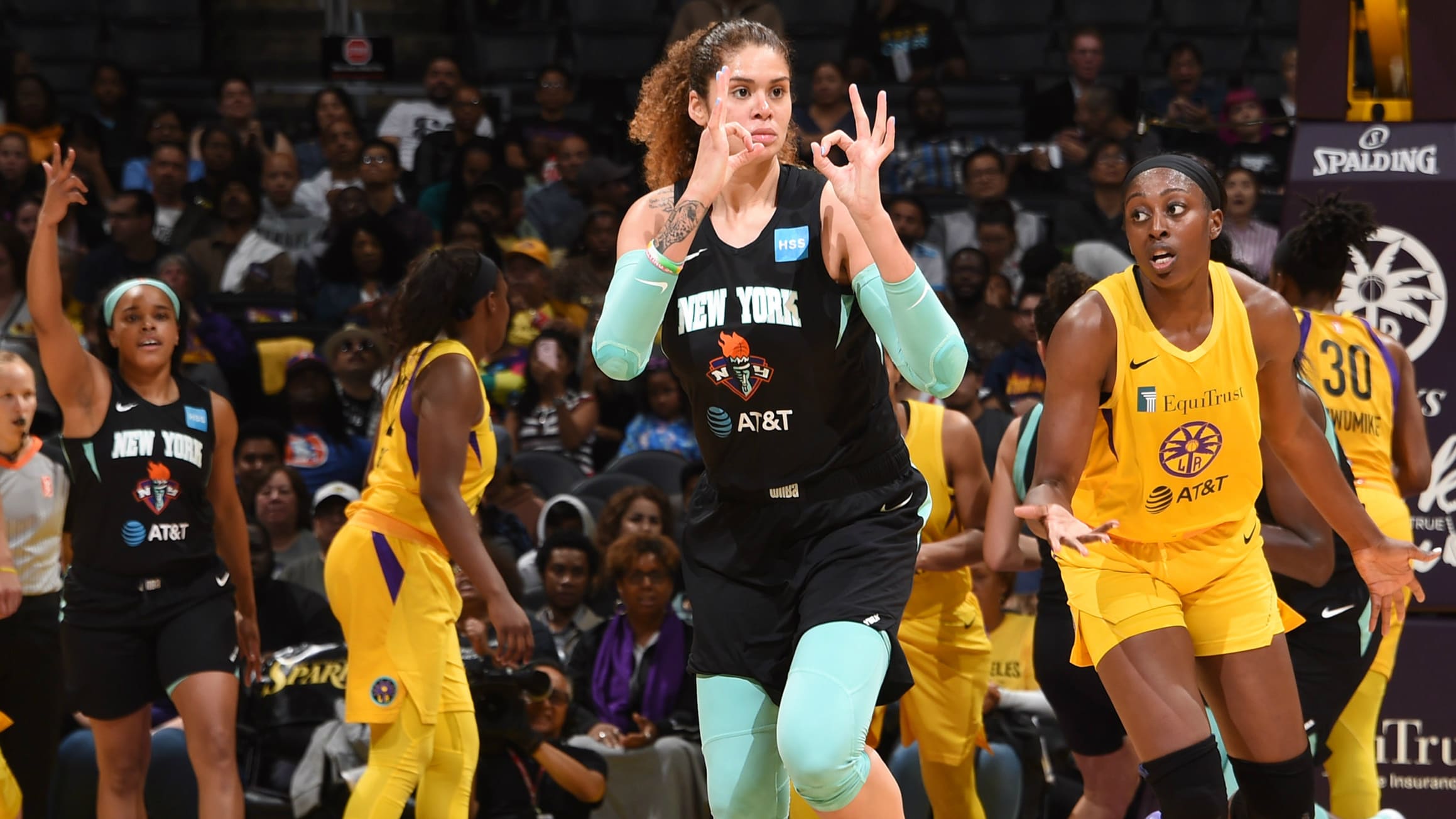 Zahui B Scores Career-High 37, Liberty Defeat Sparks