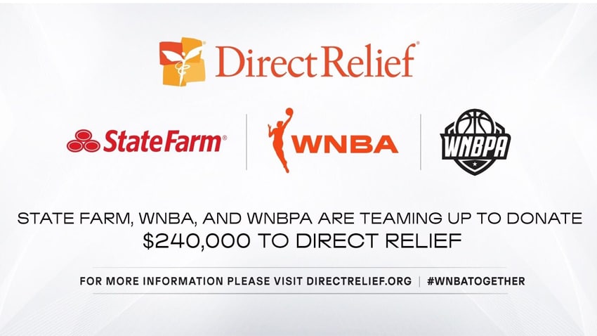 WNBA, State Farm and the WNBPA Donate $240,000 to Direct Relief