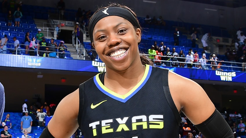 Arike Ogunbowale of the Dallas Wings Receives WNBA Cares Community ...